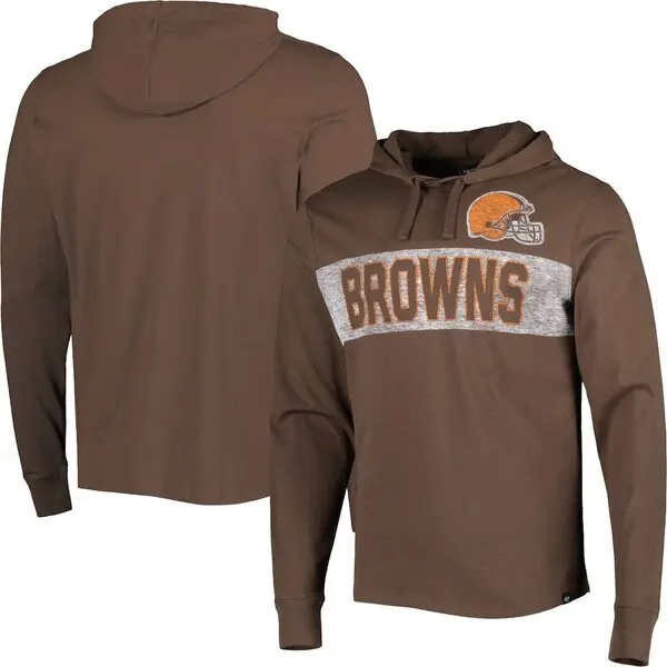 '47 47 Cleveland Browns Field Franklin Hooded Long Sleeve T-shirt - Brown