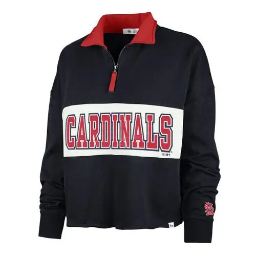'47 St. Louis Cardinals Remi Quarter-zip Cropped Top