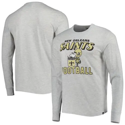 '47 Heathered New Orleans Saints Dozer Franklin Long Sleeve T-shirt