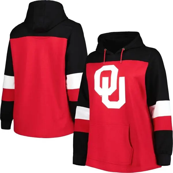 Profile Oklahoma Sooners Color-block Pullover Hoodie
