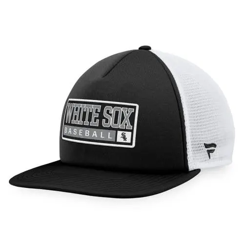 Majestic International White Chicago White Sox Foam Trucker Snapback Hat - Black