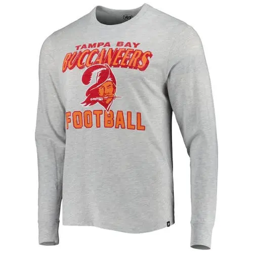 '47 Heathered Tampa Bay Buccaneers Dozer Franklin Long Sleeve T-shirt