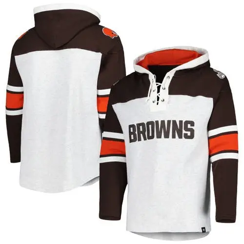 '47 Cleveland Browns Gridiron Lace-up Pullover Hoodie