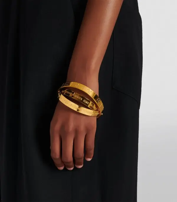 Balmain Engraved Collapsible Zodiac Bracelet In Gold - 39% Off