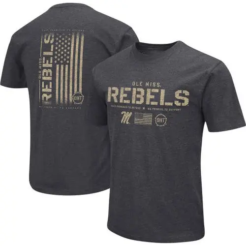 COLOSSEUM Ole Miss Rebels Big & Tall Oht Military Appreciation Playbook T-shirt - Heather Black