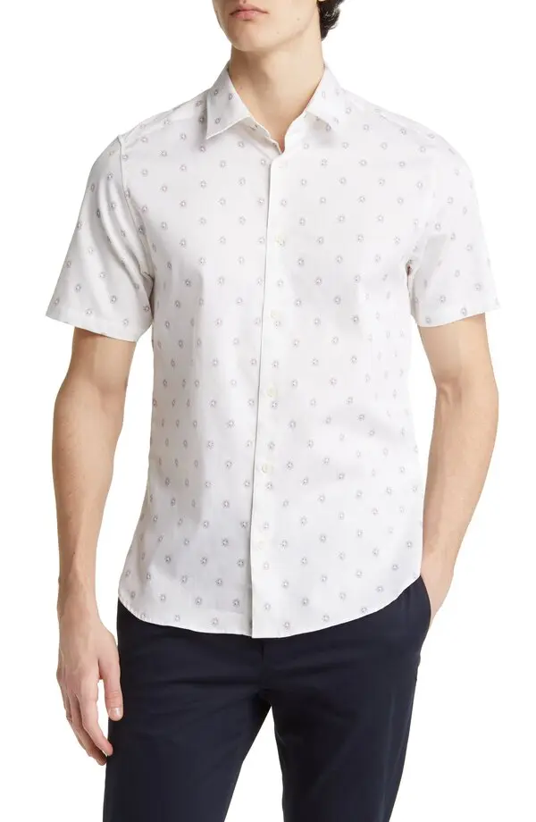 Ted Baker London Kymsho Slim Fit Floral Short Sleeve Button-Up Shirt In  White - 34% Off | Editorialist