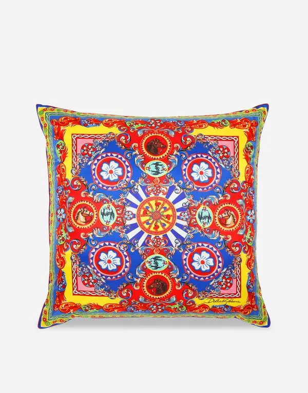Dolce & Gabbana Silk Twill Cushion Large - Multicolor