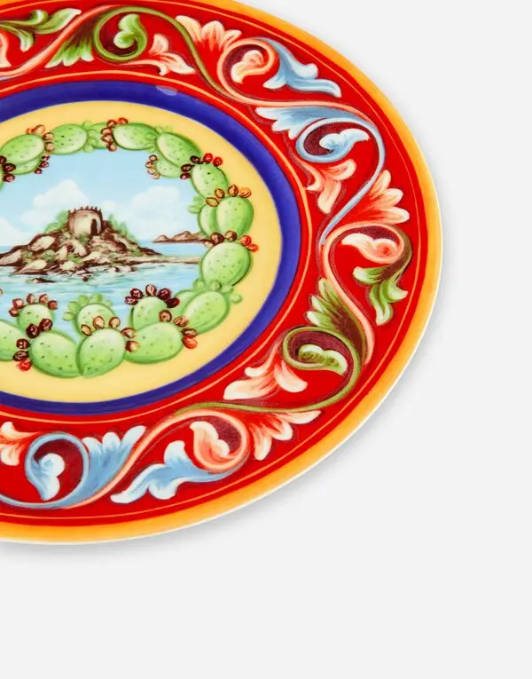 Dolce & Gabbana Set 2 Dessert Plates In Fine Porcelain