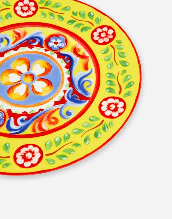 Dolce & Gabbana Set 2 Dessert Plates In Fine Porcelain - Multicolor