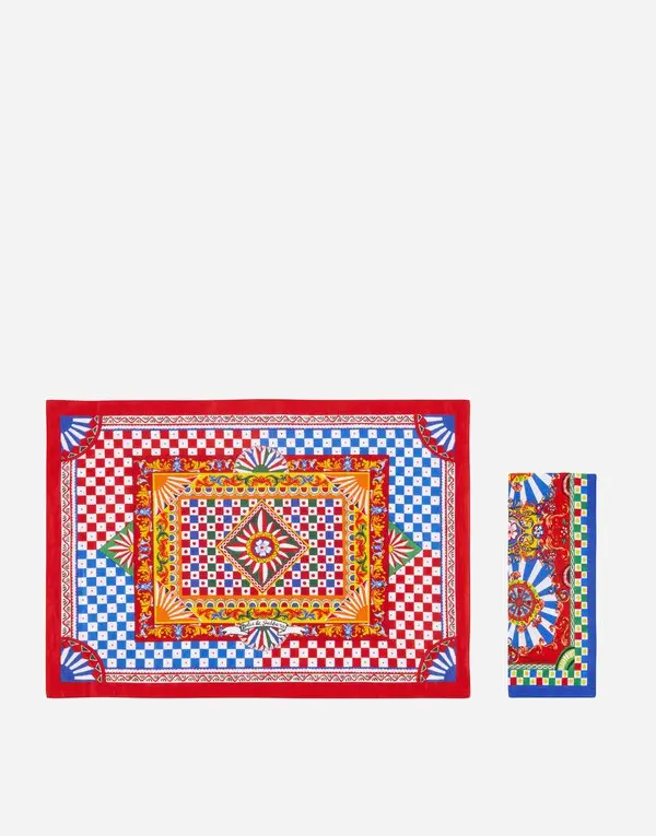 Dolce & Gabbana Set Linen Placemat And Napkin - Multicolor