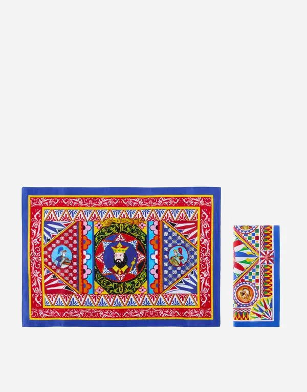 Dolce & Gabbana Set Linen Placemat And Napkin - Multicolor