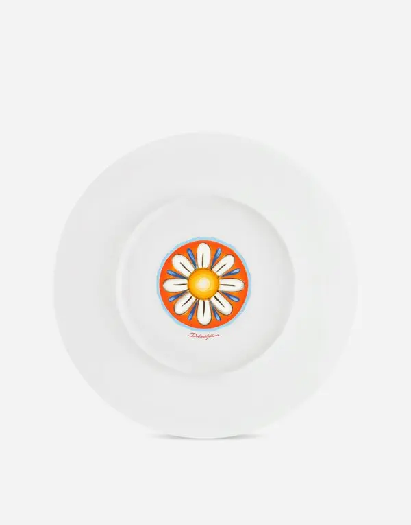Dolce & Gabbana Set 2 Dinner Plates In Fine Porcelain