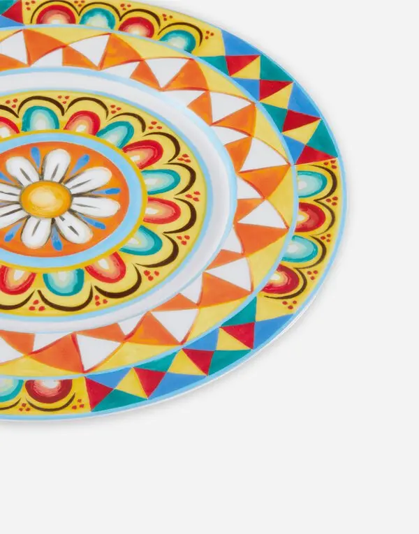 Dolce & Gabbana Set 2 Dinner Plates In Fine Porcelain