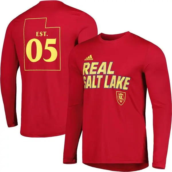 Adidas Real Salt Lake Jersey Hook Aeroready Long Sleeve T-shirt - Red