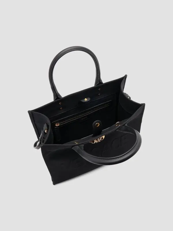 Versace Canvas & Leather Tote Bag - Black