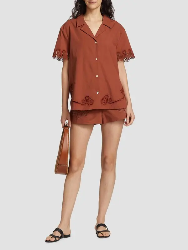 Tanya Taylor Taytum Cotton Button-front Top