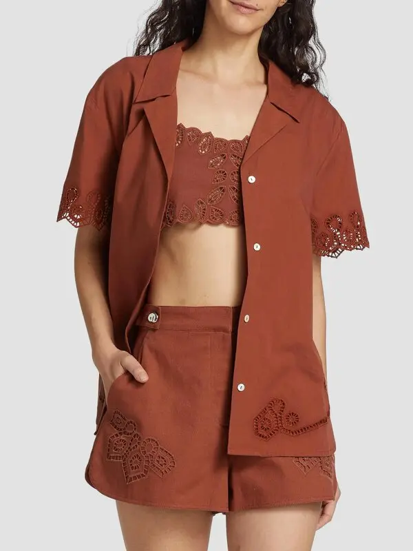 Tanya Taylor Taytum Cotton Button-front Top