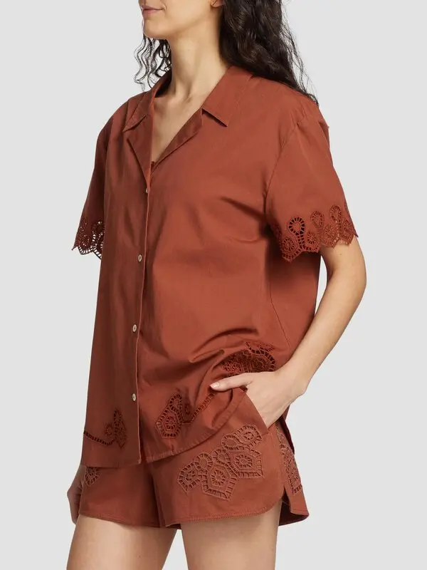 Tanya Taylor Taytum Cotton Button-front Top