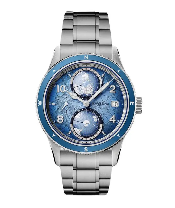 Montblanc 1858 Geosphere 0 Oxygen South Pole Exploration Limited Edition Automatic 42mm Watch - Blue