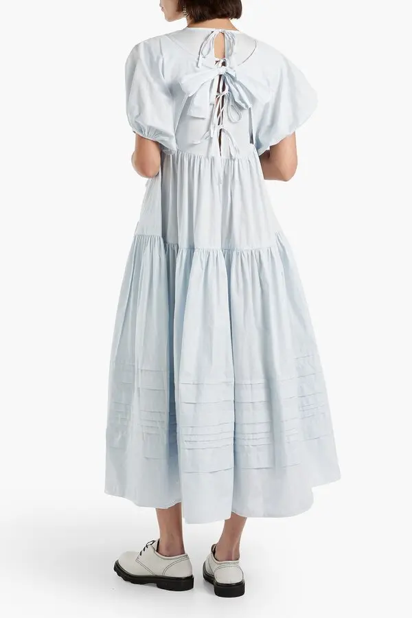 cecilie bahnsen blue dress Cecilie Bahnsen Sofie Dress in Kaze Matelass Light Blue