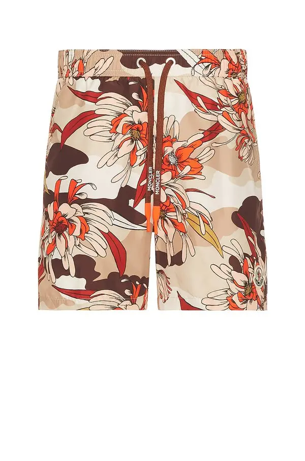 Moncler Swimwear In Orange - Orange & Maroon