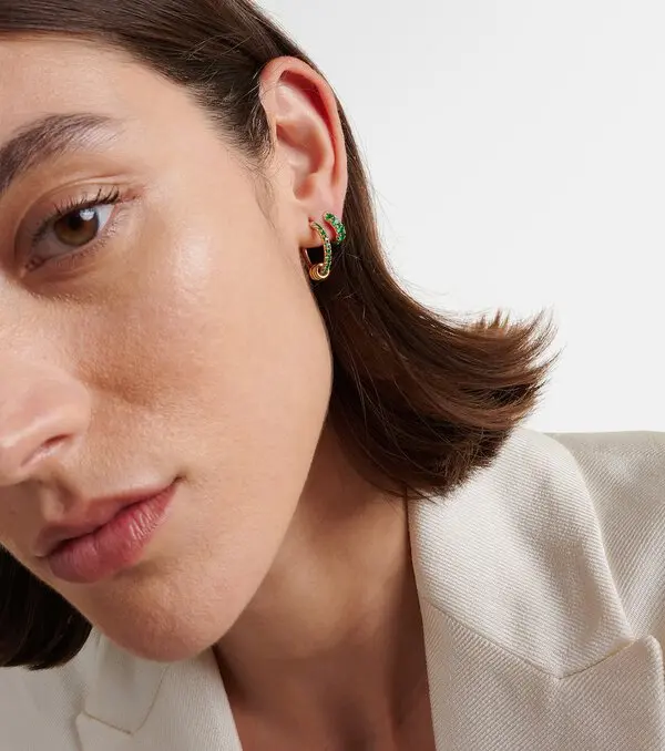 SPINELLI KILCOLLIN 18kt Yellow Emerald Hoop Earrings - Gold