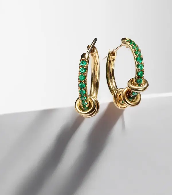 SPINELLI KILCOLLIN 18kt Yellow Emerald Hoop Earrings - Gold