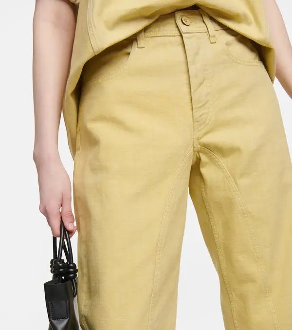 JIL SANDER High-rise Wide-leg Jeans - Yellow