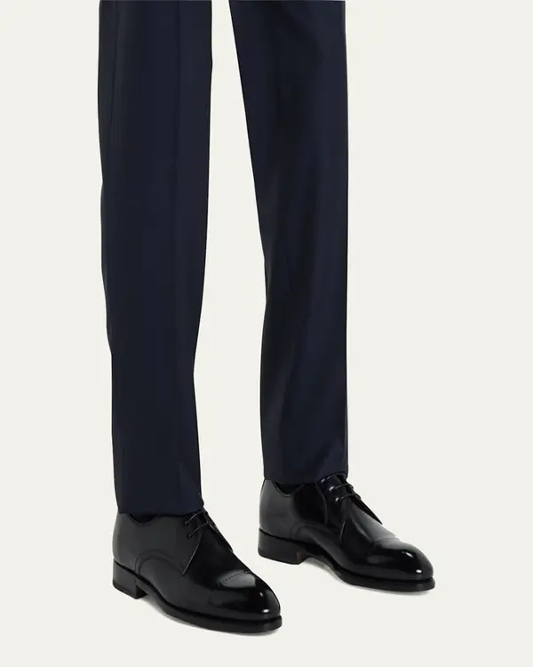 Bontoni Umberto Leather Derby Shoes - Black