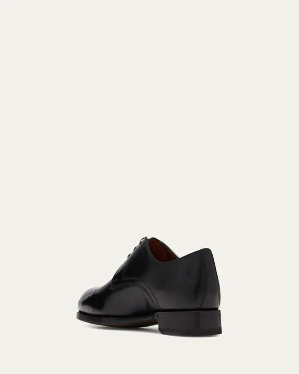 Bontoni Umberto Leather Derby Shoes - Black