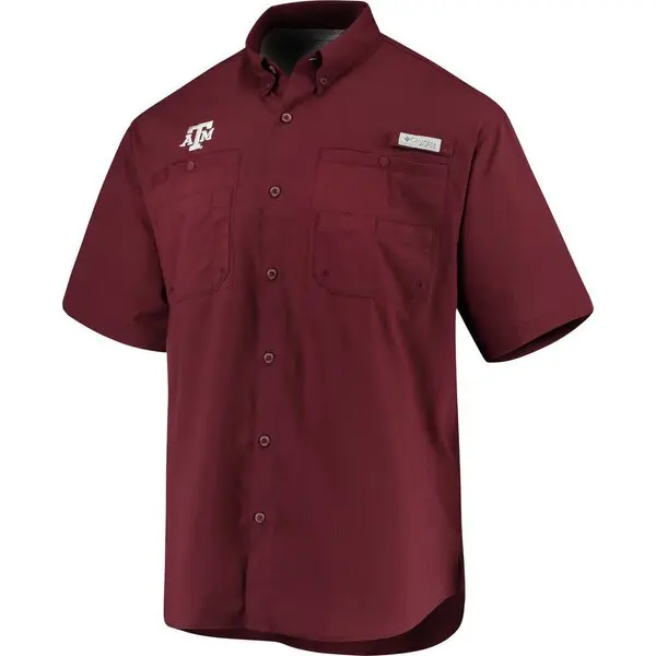 Columbia Texas A&m Aggies Pfg Tamiami Shirt - Maroon