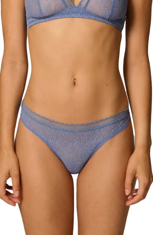 Simone Perele Comete Lace Tanga - Chambray Blue