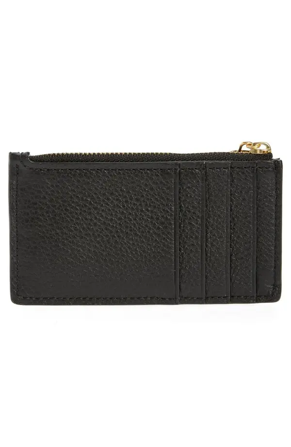 Tory Burch Miller Zip Leather Card Case - Black