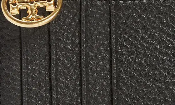 Tory Burch Miller Zip Leather Card Case - Black