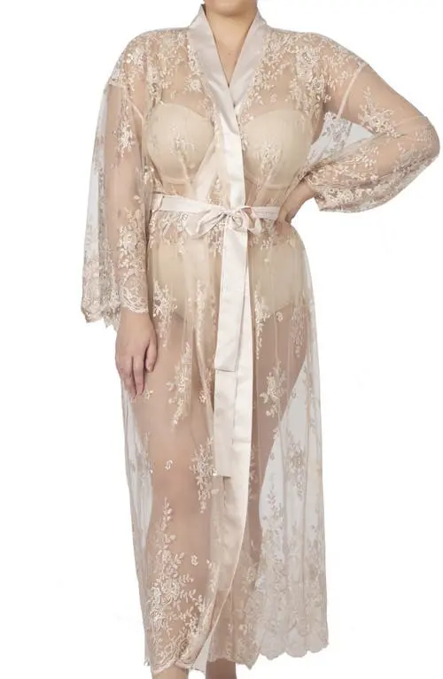 Rya Collection Darling Sheer Lace Robe - Champagne