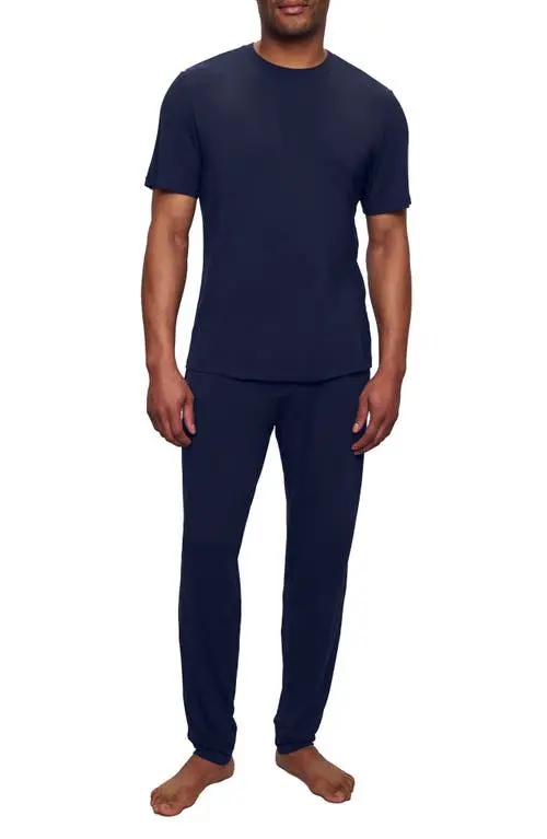 Eberjey Henry Stretch Tencel® Modal Short Sleeve Pajamas - Navy