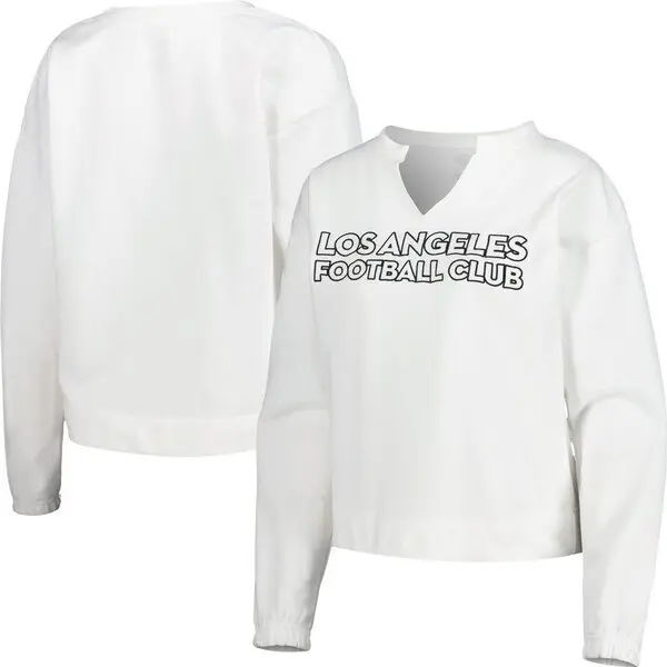 CONCEPTS SPORT Lafc Sunray Notch Neck Long Sleeve T-shirt - White