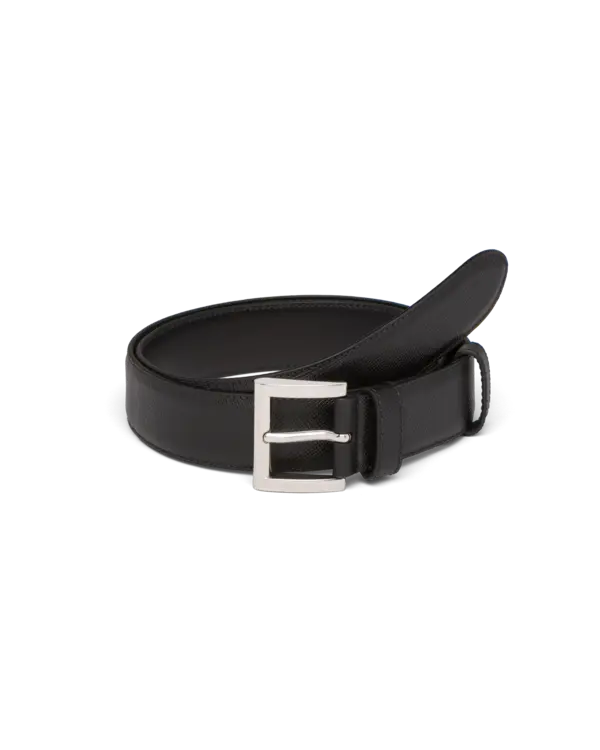 Prada Saffiano Leather Belt - Black