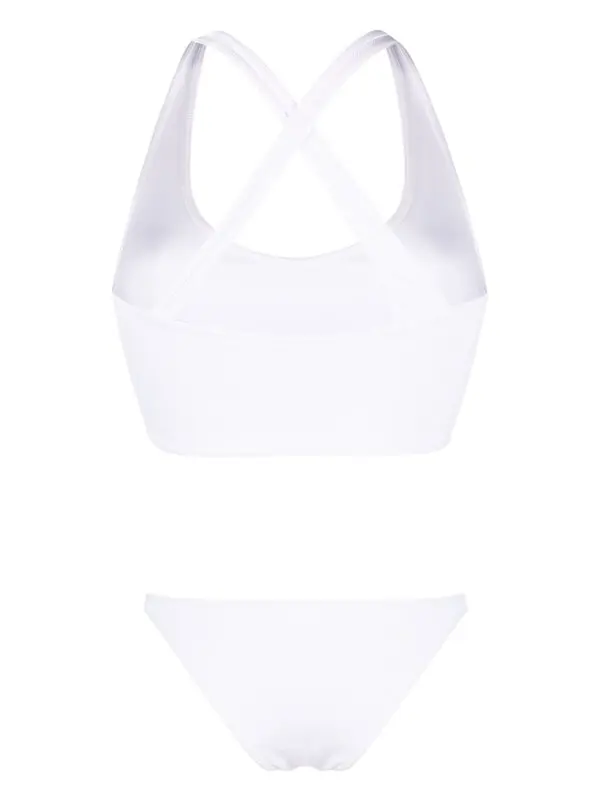 Attico Logo Patch Ribbed Bikini