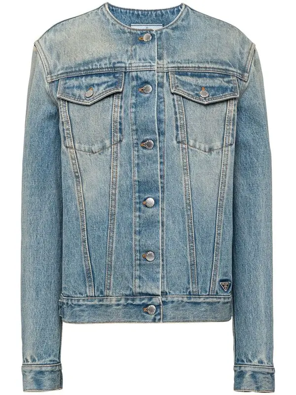 Prada Denim Blouson Jacket - Blue