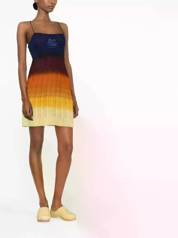 Etro Ombré Cable Knit Mini Dress - Blue