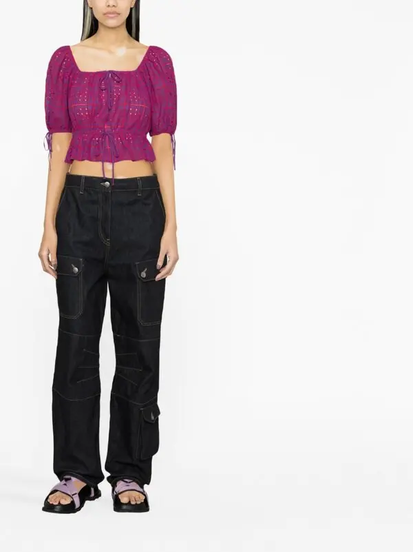 GANNI Broderie Anglaise Crop Top