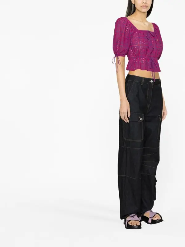GANNI Broderie Anglaise Crop Top