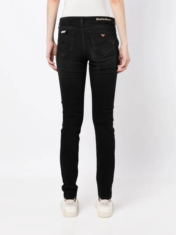 Emporio Armani Embroidered Logo Skinny Jeans