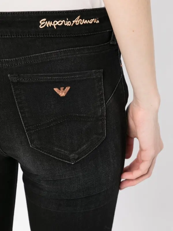 Emporio Armani Embroidered Logo Skinny Jeans