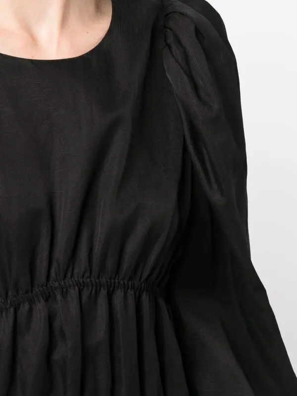 Goen.j Puffed-sleeves Ruched Dress