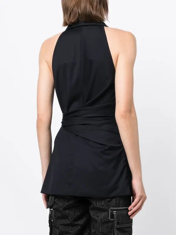Goen.j Knot-detailed Sleeveless Blazer - Black