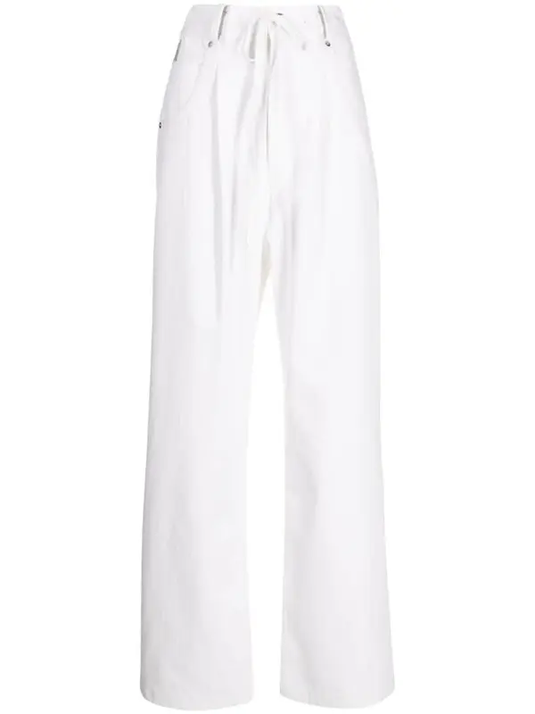 Goen.j Contrasting-panel Wide-leg Trousers - White