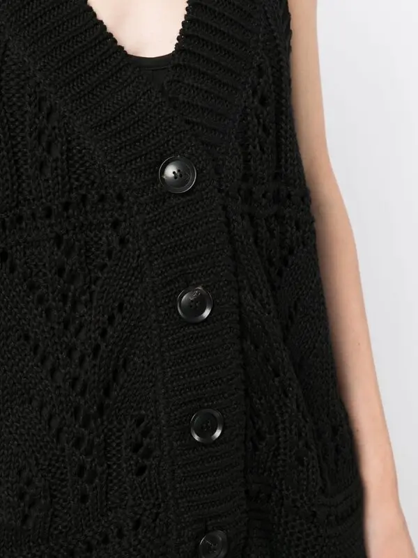 Goen.j Crochet-panel Layered Midi Dress