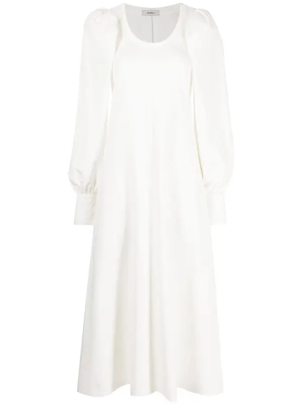 Goen.j Flared Puff-sleeve Dress - White